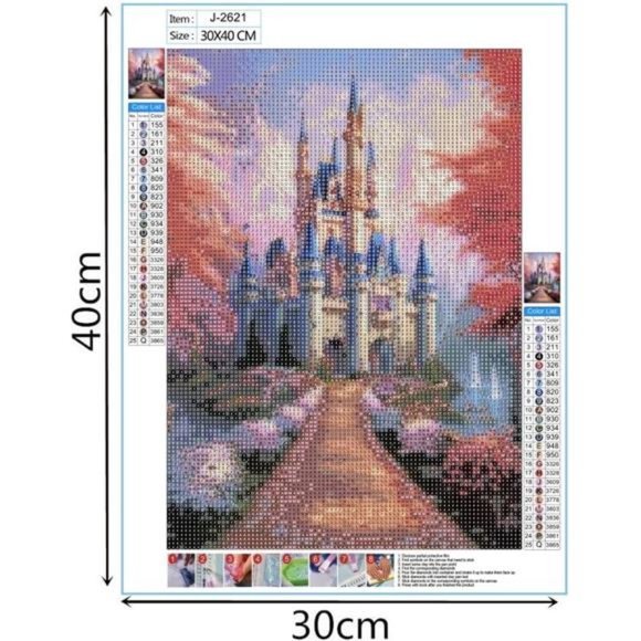 Art | Diy 5d Diamond Art Painting Kit Pink Castle | Poshmark